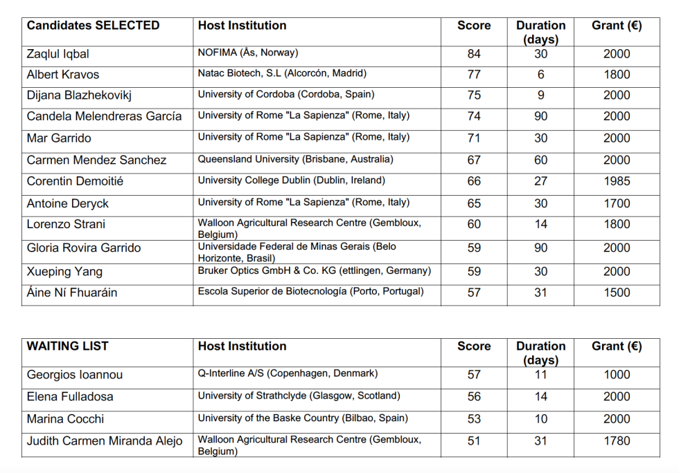 STSM FINAL DECISION: CALL 1 (2023) | SensorFINT